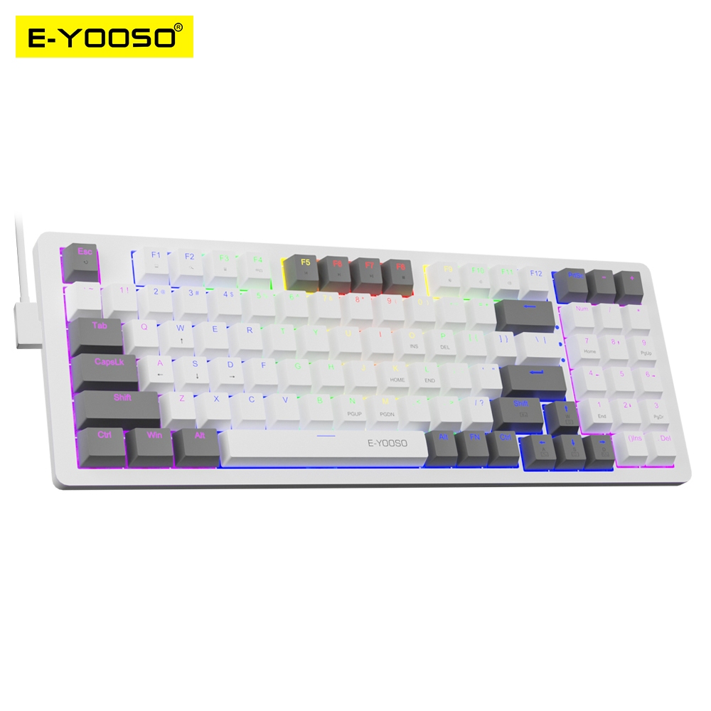 E-YOOSO Z94 USB Mechanical Gaming Keyboard Wired Monochrome Backlit 94 ...