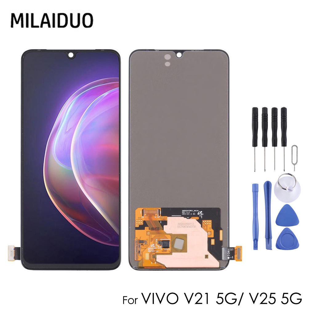 Original AMOLED Display For VIVO V21 5G V2050 / V25 5G V2202 LCD Screen ...