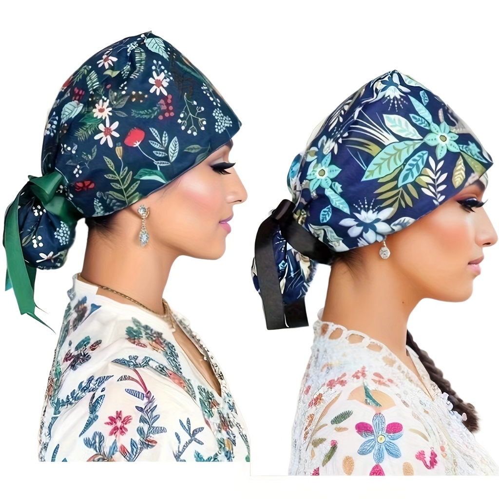 Surgical cap， long hair cap adjustable nose cap breathable scrub cap ...