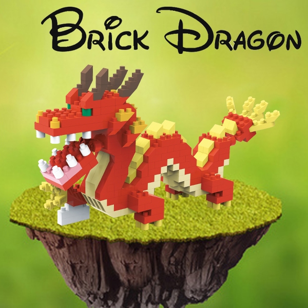 Building Block Dragon Model Chinese Dragon New Year Celebration DIY Boy ...