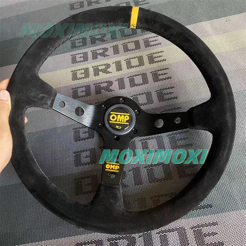 Universal 14Inch OMP Racing STEERING WHEEL Drift Suede Deep dish ...