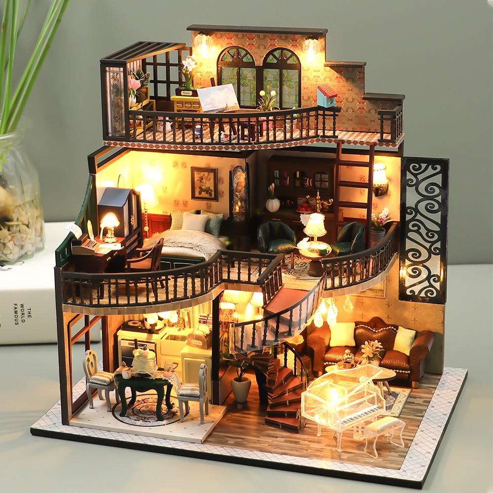 Cutebee Diy Dollhouse Miniature Kit with Furniture, Handcraft Doll ...