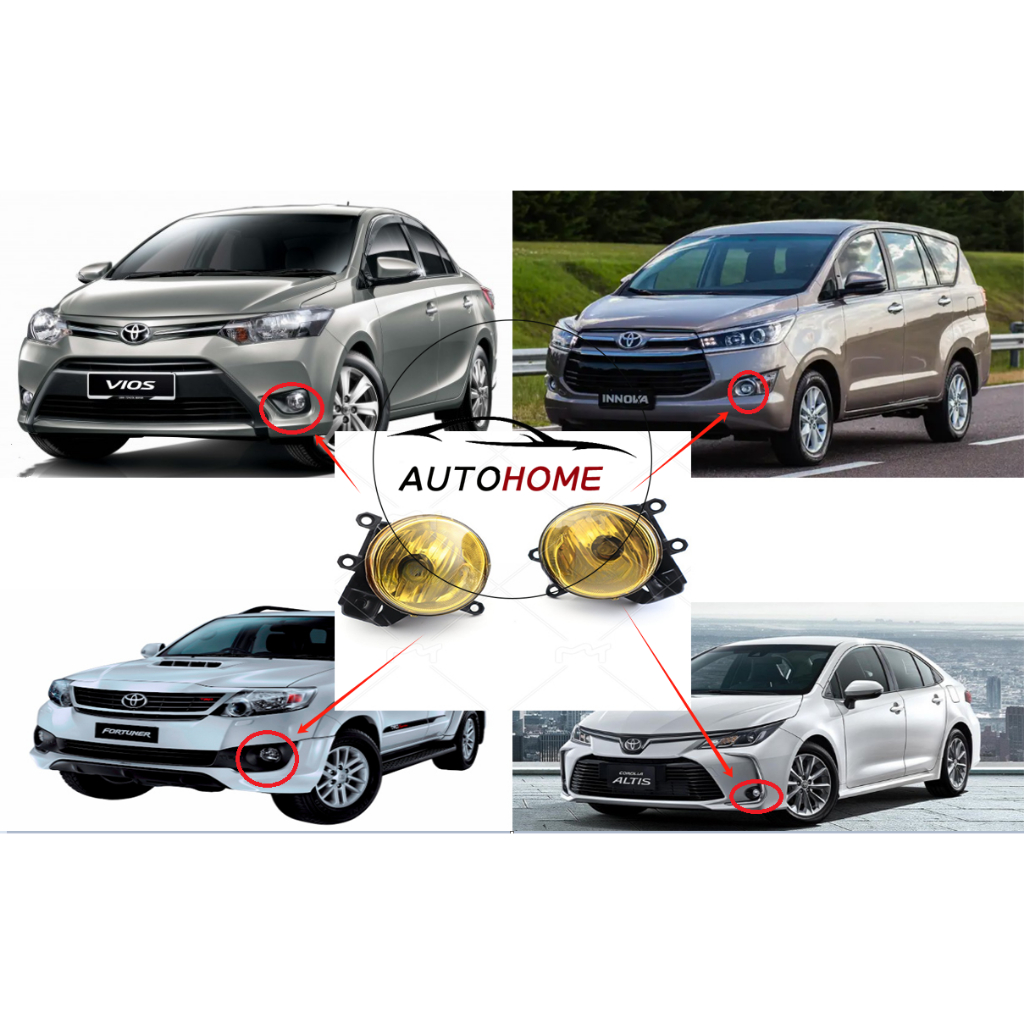 YELLOW lens fog lamp front bumper light For TOYOTA VIOS INNOVA COROLLA ...