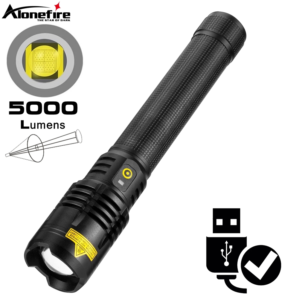 Alonefire H52 Xhp90 Most Powerful Zoom Flashlight 3 Mode Usb ...