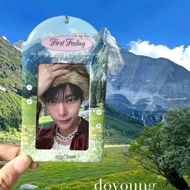 New ins PVC landscape card holder KPOP photo card card holder school ...