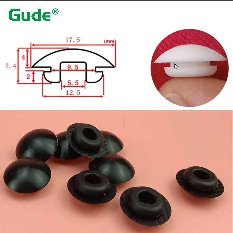 9.5mm Black/White Silicone Rubber Sealing Plug Snap-on Hole Plugs Arc ...