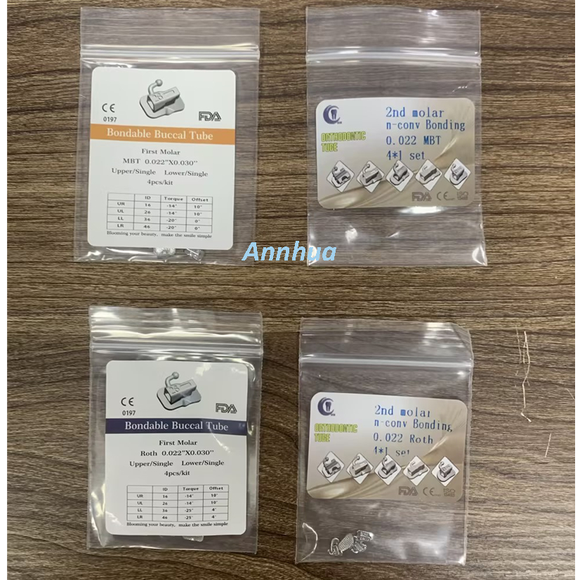 Metal Orthodontic Molar Bands Tubes 20X Dental Orthodontic Buccal Tube ...