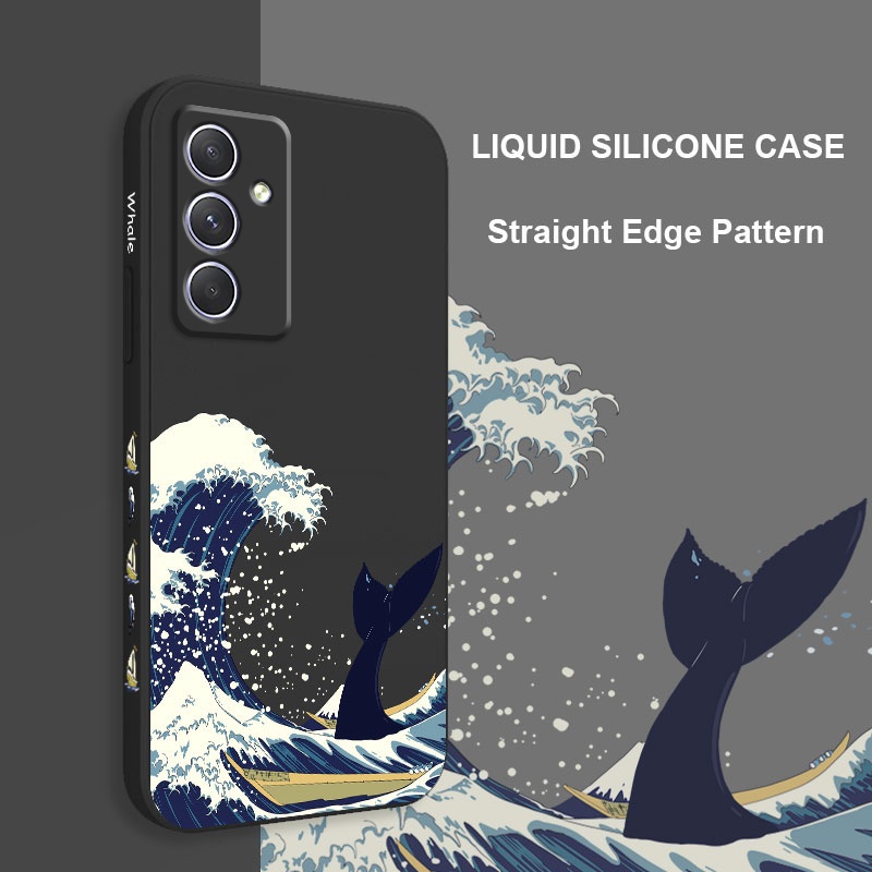 Phone Case For Samsung Galaxy A54 A34 A24 A14 A04 A04S A04E 4G 5G Wave Whale Comfortable Feel ...