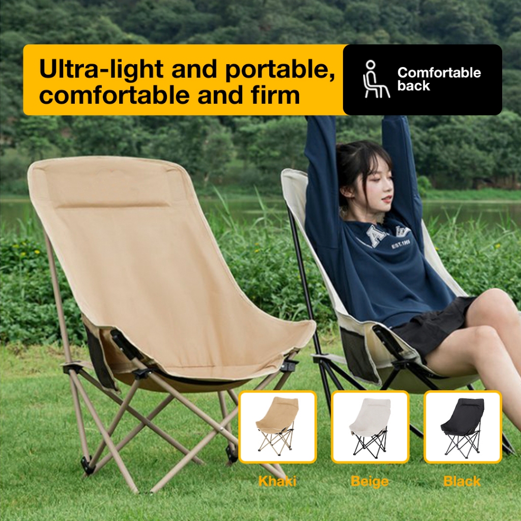 ((Philippines Local Ready Stock) High Back Headrest Moon Chair, Outdoor ...