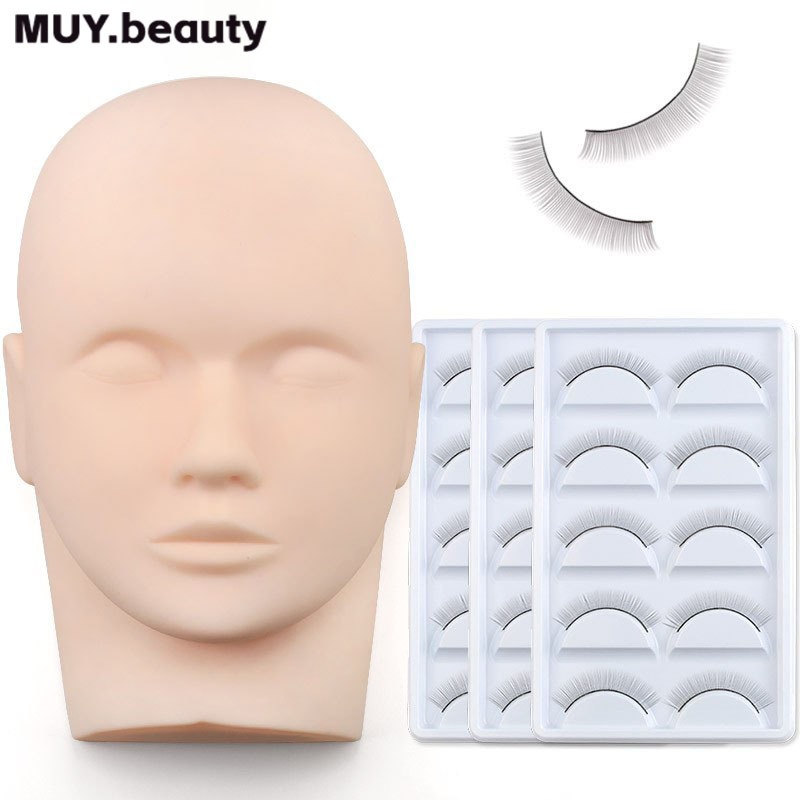 Silicone Mannequin Model Head With Practice False Eyelashes Training ...