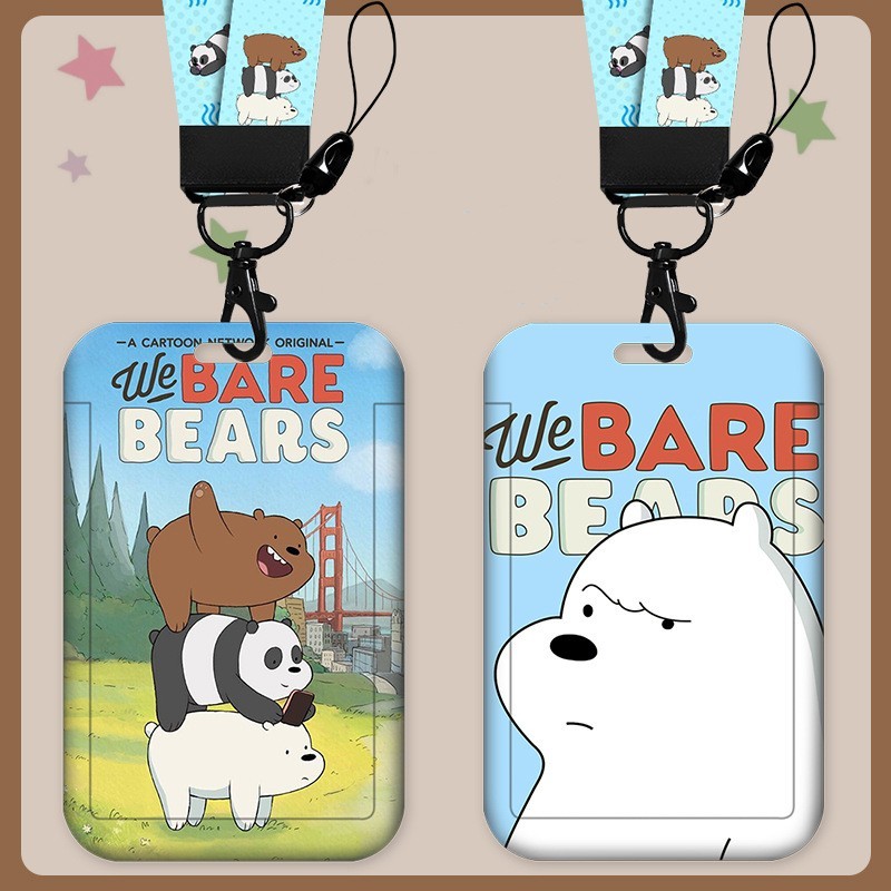 Cartoon We Bare Bears Card Holder Business Badge Card Case Employee ...