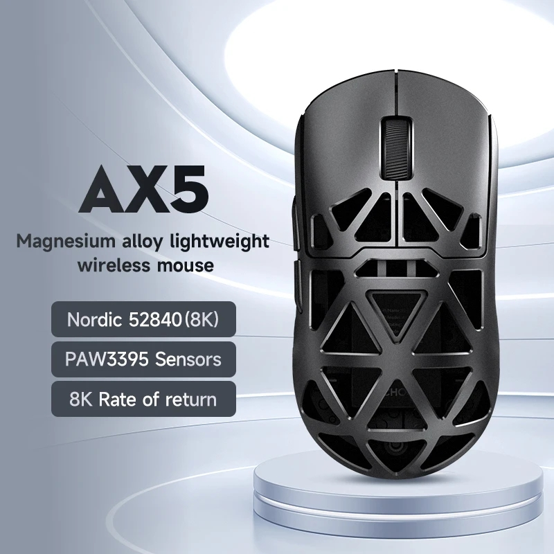 Mchose AX5 Magnesium alloy Wireless Mouse Paw3395 Sensor Nordic 52840 ...