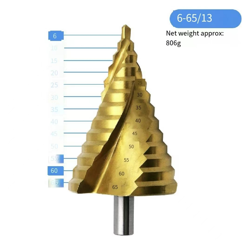 6-65MM Aluminium Drill Bits Step Drill Hole Opener/Reamer 4241 Titanium ...