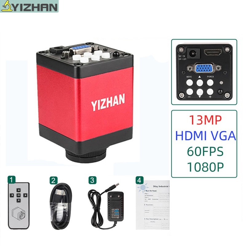 YIZHAN HDMI VGA 13MP Monocular Microscope Camera Industrial Microscope ...
