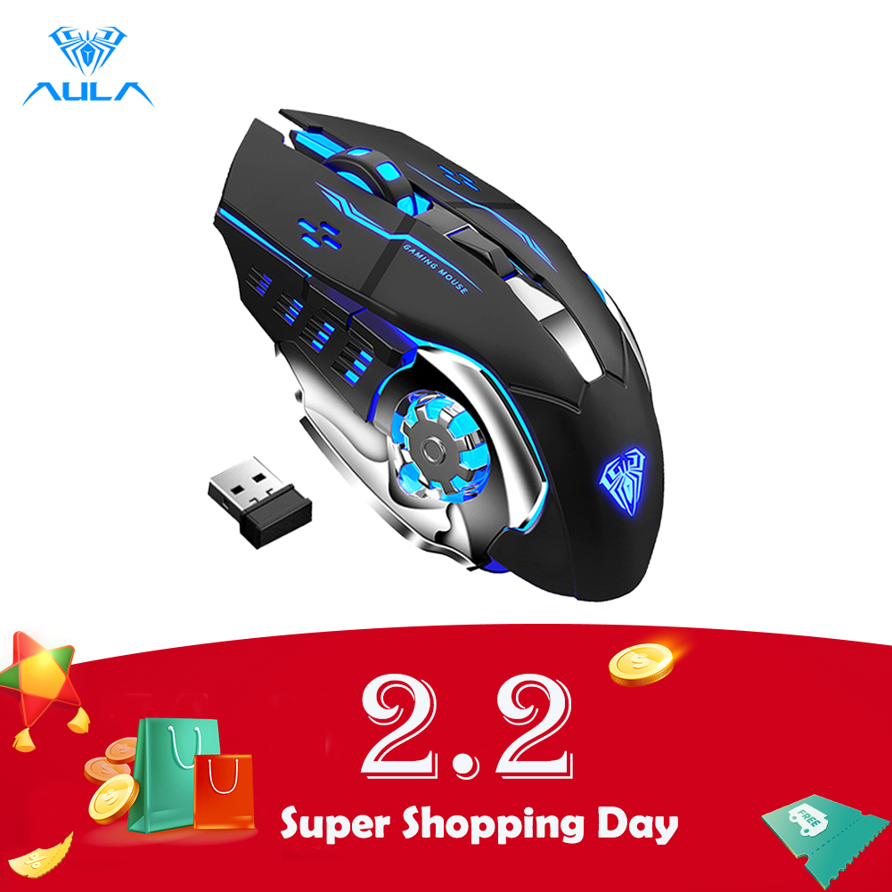 AULA Sc100 800mah Rechargable Wireless Mouse Charging Gaming Mice 4 ...