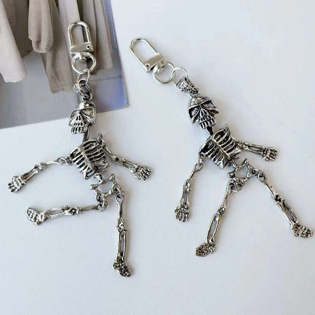 New Japanese Style y2k Alloy Skull Keychain Bag Pendant Mobile Phone ...