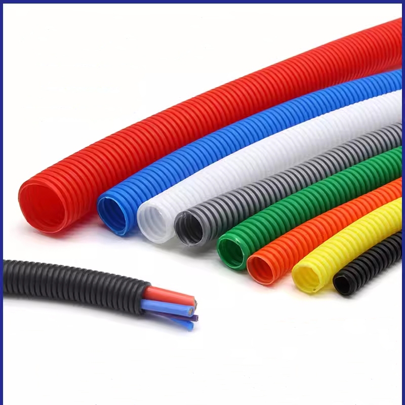 PP Corrugated Tube Threaded Plastic Pipe Auto Line Conduit Home Wiring ...