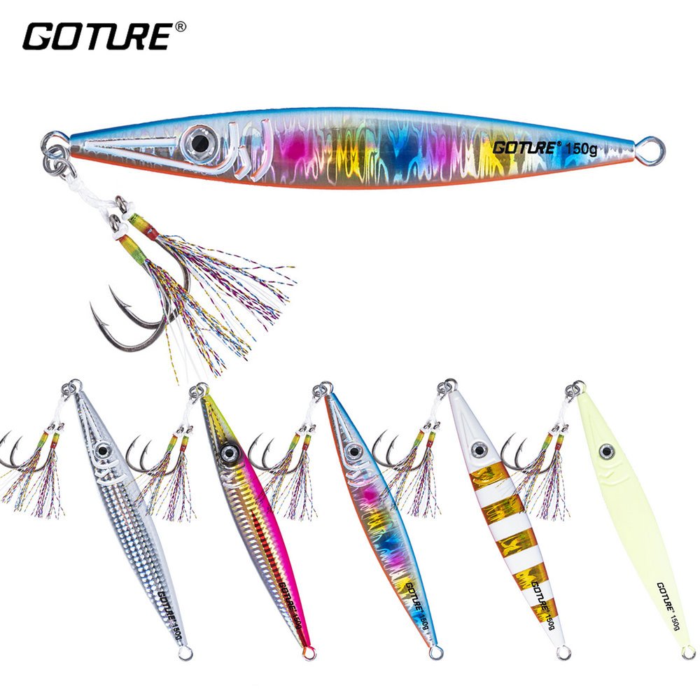 Goture Fast Jig Metal Fishing Lure Vertical Jigging Lure Spoon for ...