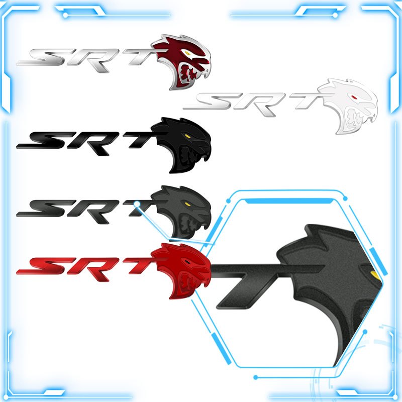 3D Metal Car Emblem Badge For Dodge Challenger Hellcat SRT Side Fender ...