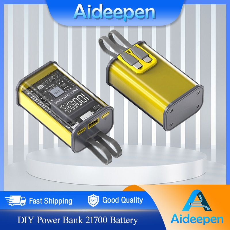 DIY Power Bank 21700 Battery Charger Case PD 22.5 W Fast Charging Case ...