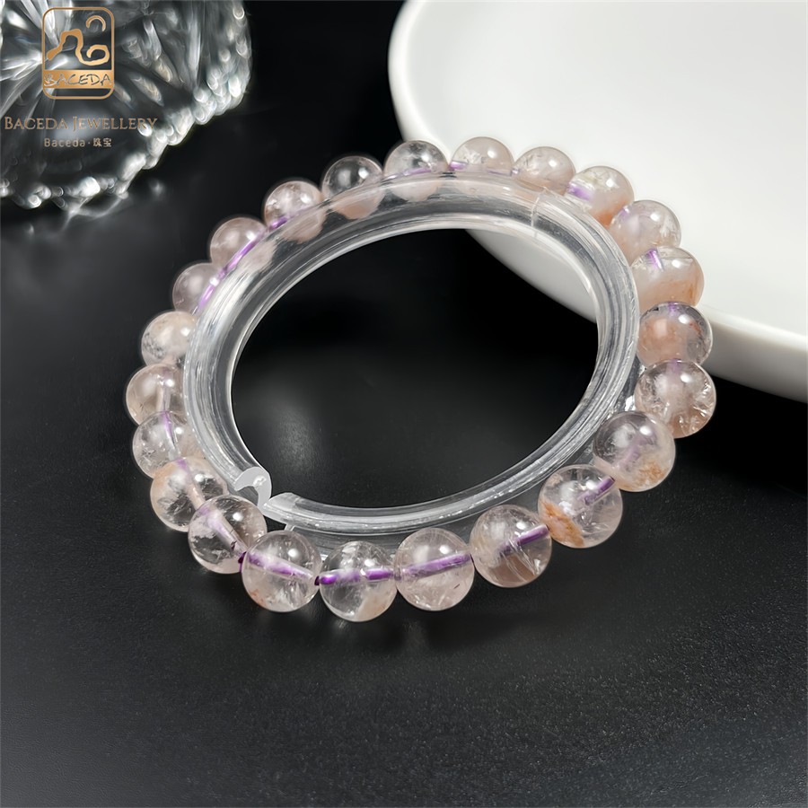 Baceda natural crystal quartz Aura 23 bracelet 8mm round bead power ...