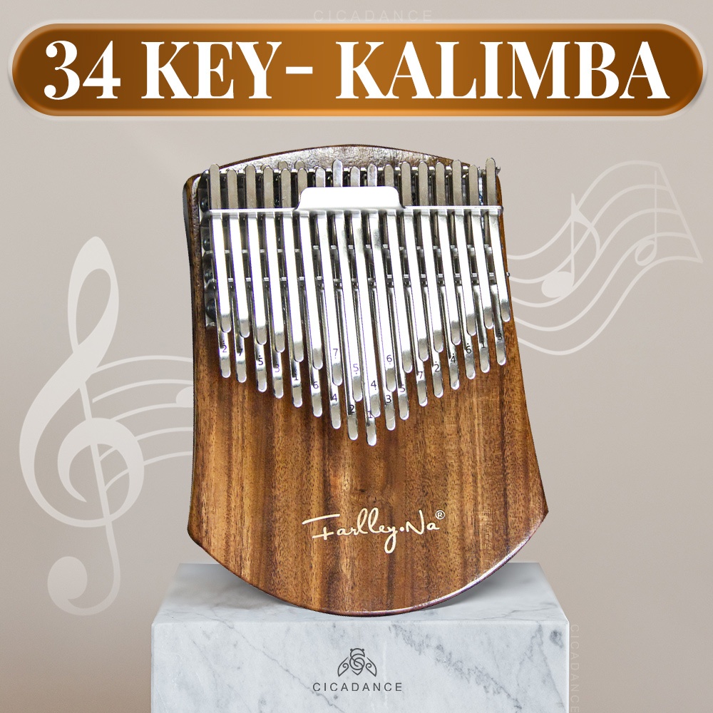 kalimba 34 keys Selected High-quality Mahogany/Acacia/Walnut Hollow ...