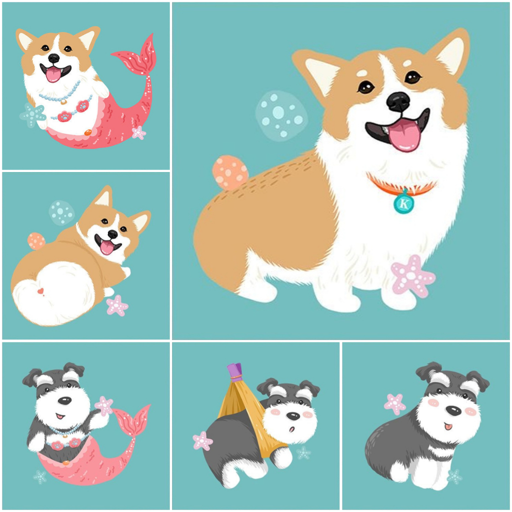 DROFE / Paint By Numbers / Corgi Shiba Inu / Digital Oil Painting by ...