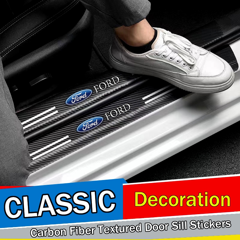 Ford Logo Antiscratch Door Sill Protector protection Carbon Fiber for ...