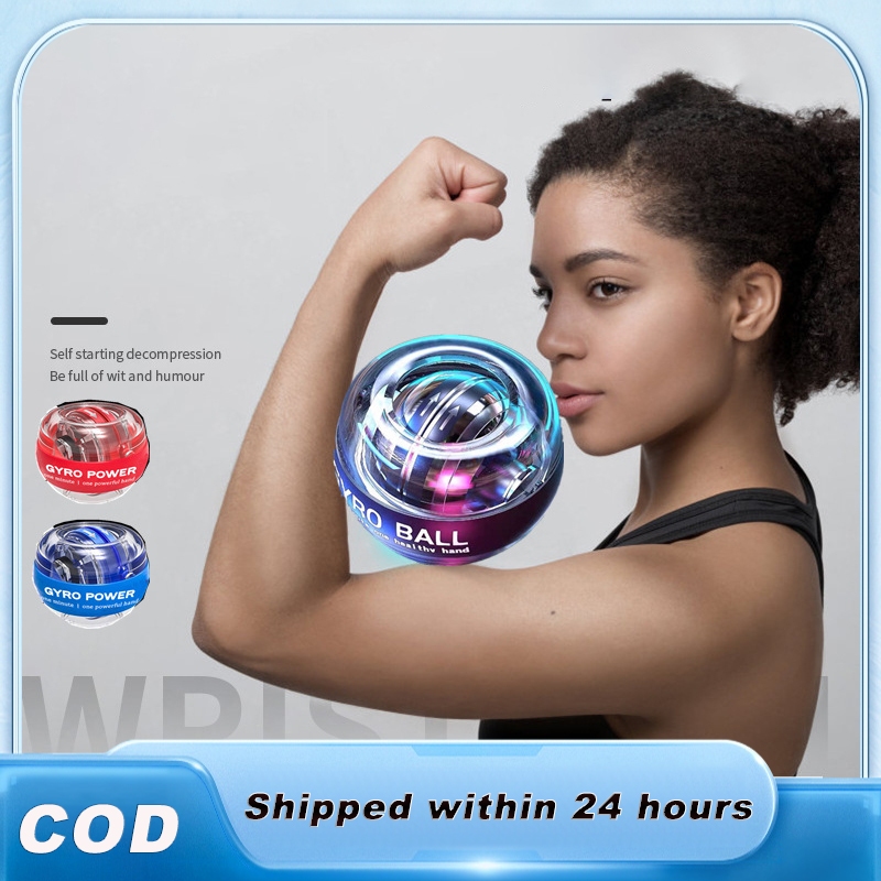 LED Wrist Power Hand Ball Hand Muscle Force Trainer Gyroscope Vibrating ...