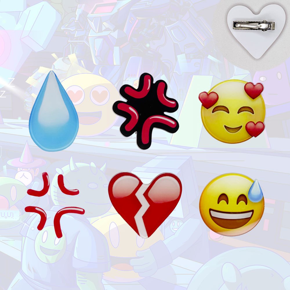 Hair Clips Emoji Cute Acrylic Cartoon Girl Anime Hair Pins Hair ...