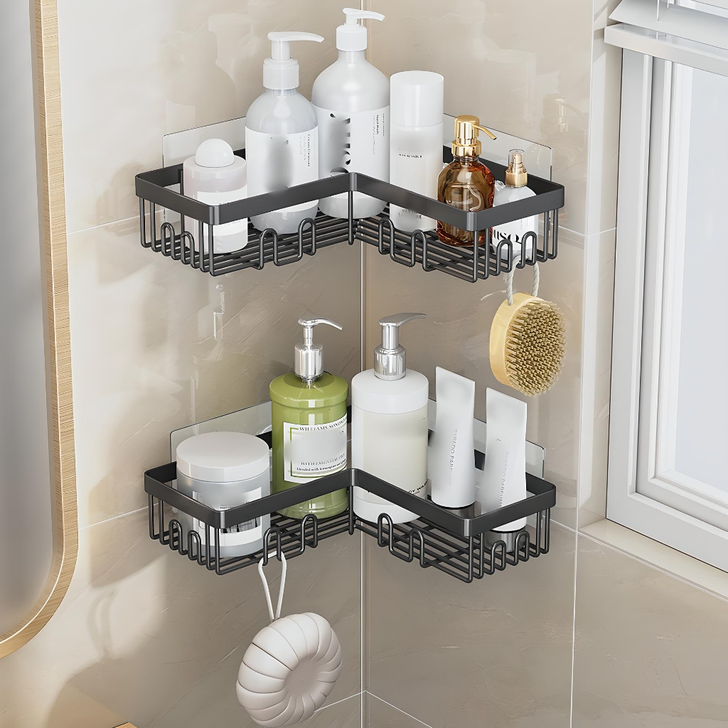 1/2/3 Pieces Wall-mounted Rack Bathroom Organzier Shelf For Bathroom ...