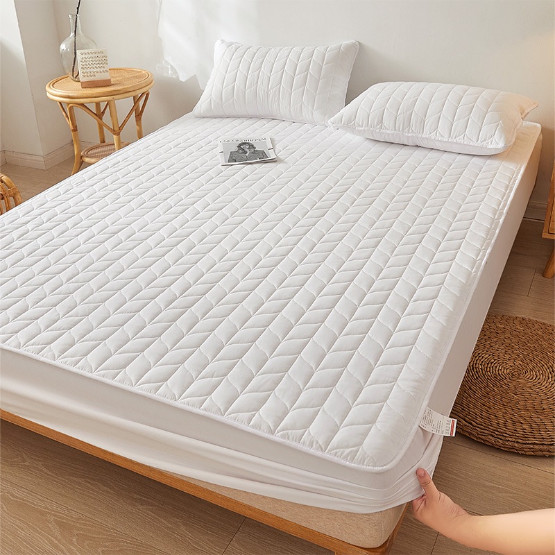 100% Waterproof Quilted Cotton Mattress Protector Bed Cover Bed Sheet ...