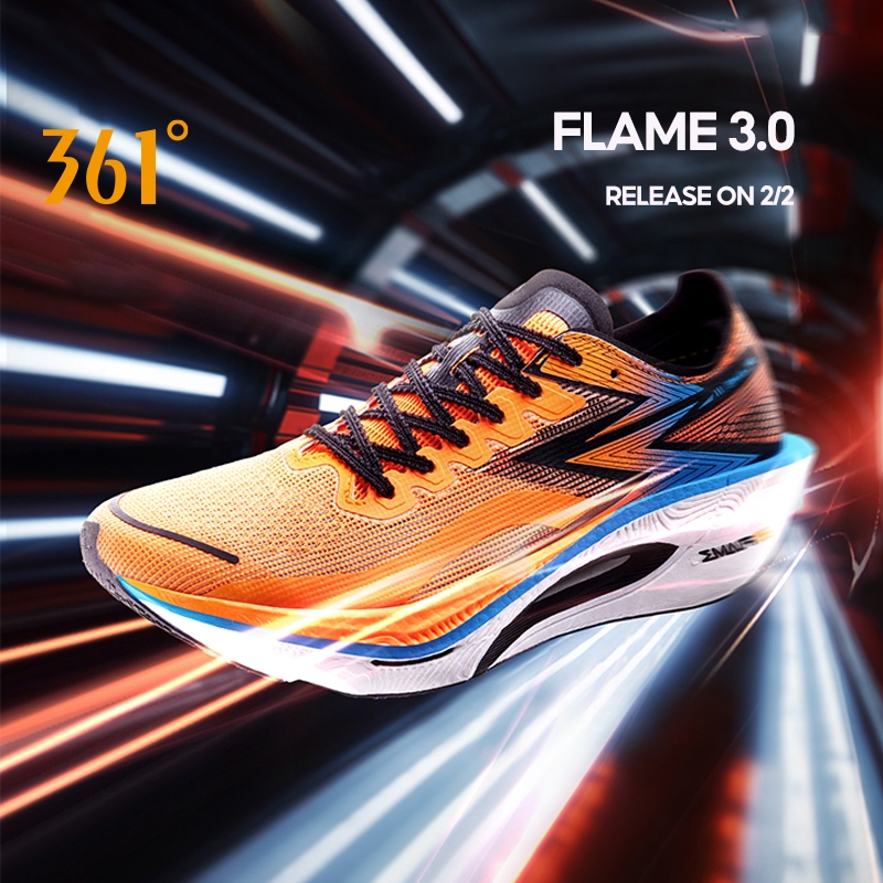 361 Degrees Flame 3.0 Men Running Shoes Marathon Carbon Plate Racing ...