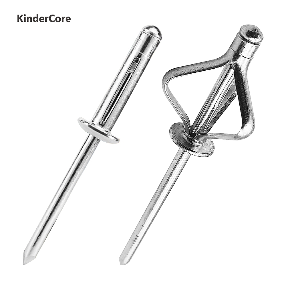 50pcs Tri-fold Exploding Pop Rivets Silver/Black Aluminum alloy folding ...