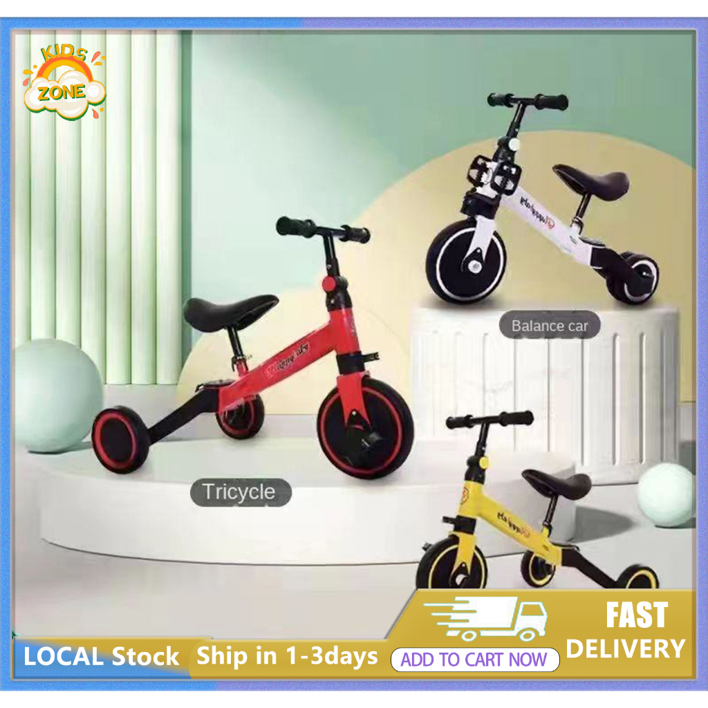 KIDS ZONE Balance Bike For Kids 3 In 1 Foldable Multifunction Baby Scooter Baby Walker Kids Toys ...