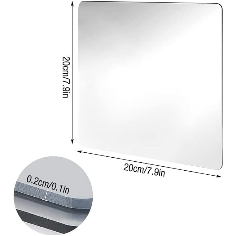20*20cm 3D Self-adhesive Mirror Stickers / Flexible Thicken DIY Art ...