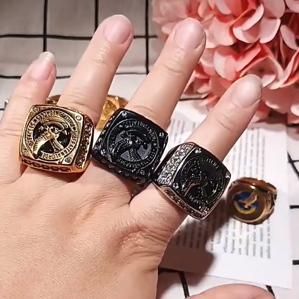 Ate Eagles Fraternity Ring TFOE-PE Titanium Steel Gold Silver Black ...