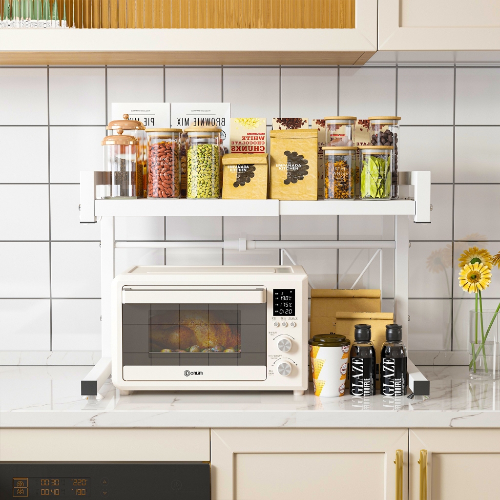Kitchen Microwave Oven Rack Adjustable Expandable Microwave Shelf ...
