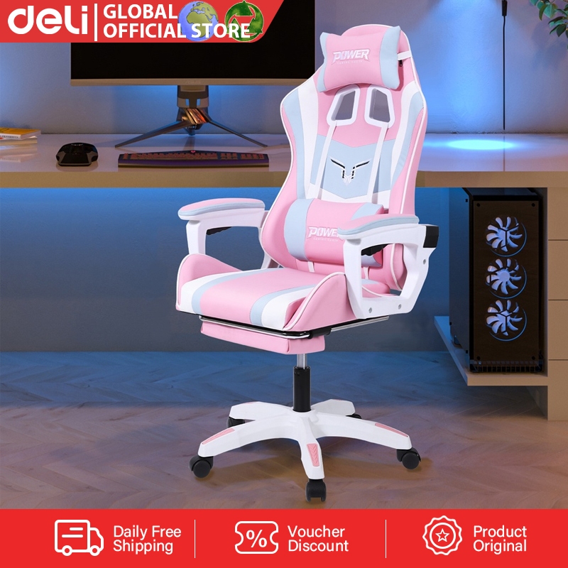 Deli Office Ergonomic Chair Computer Chair With Headrest Gaming Chair ...