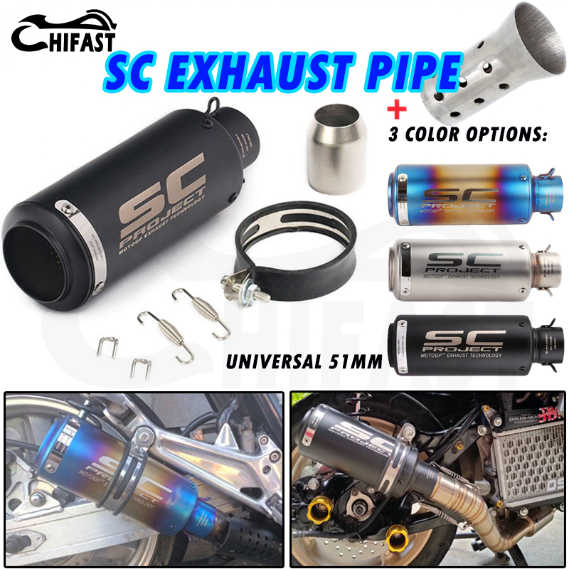 Hifast Sc Exhaust Pipe Universal 51mm Motorcycle Exhaust Pipe