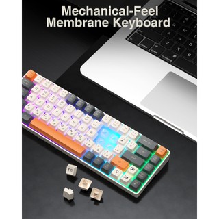 SOLAKAKA SK968 68Keys Wired RGB Membrane Keyboard Colorful Keycaps with ...
