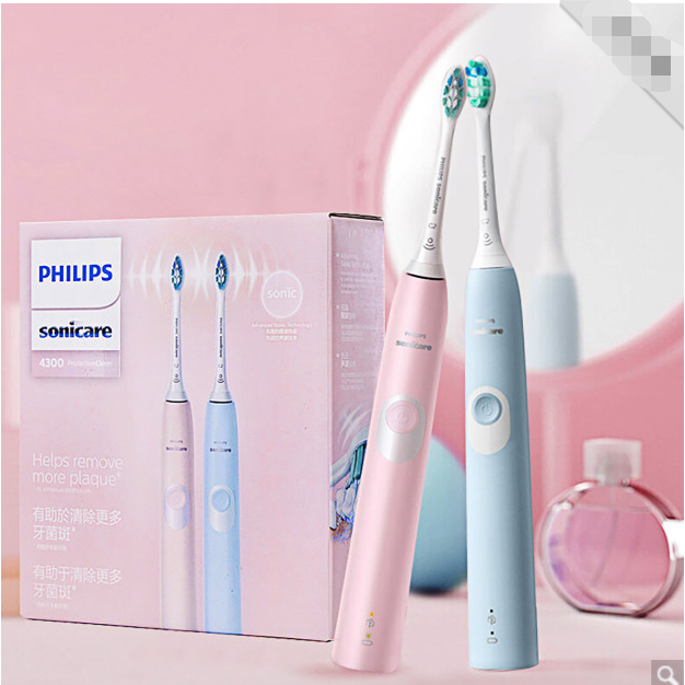Philips ProtectiveClean 4300 Sonic Electric Toothbrush bundle - Pink ...