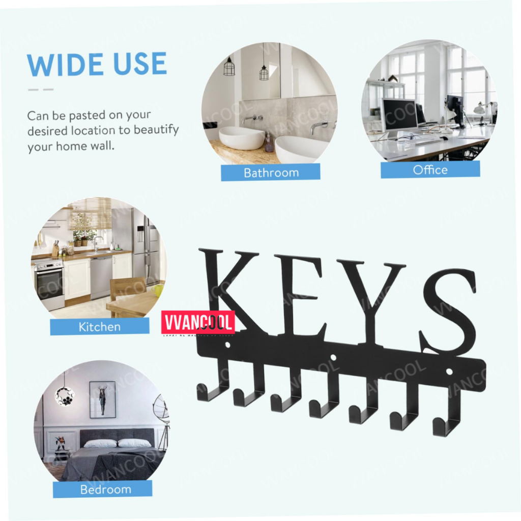 Key Holder Wall Mount Black Hanger Key Metal Rack Organizer Metal ...