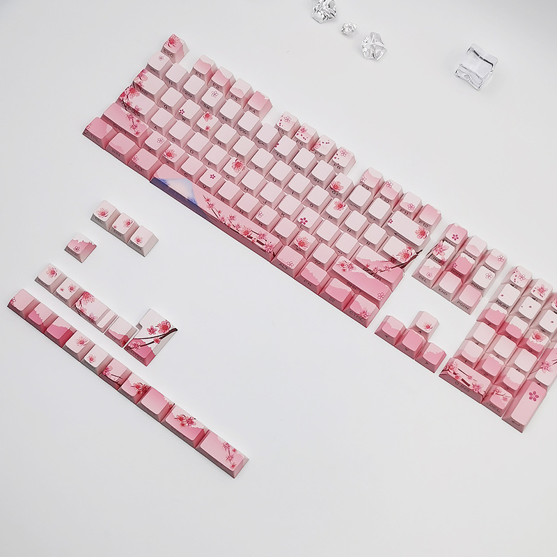 Sakura Keycap Side Lettering Pink Keycap Cherry Profile127 Key ...
