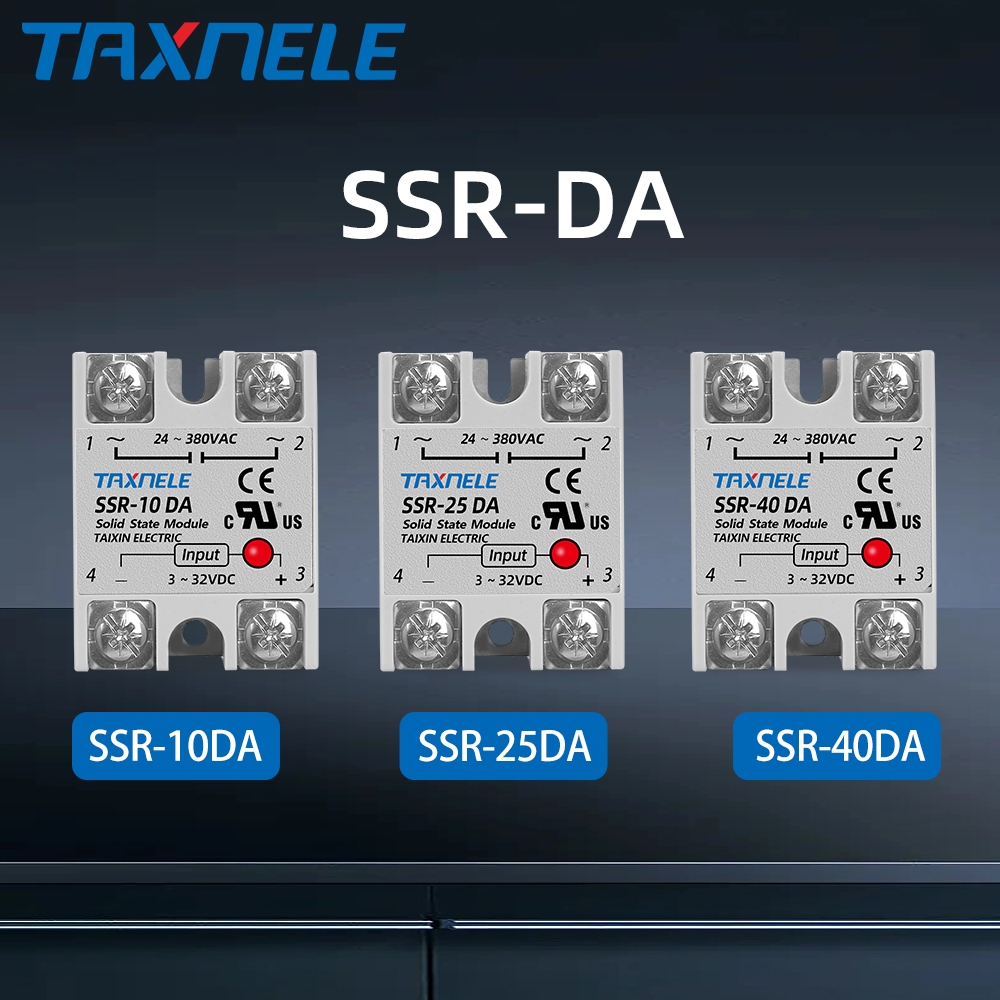 Single Phase Solid State Relay SSR-40DA SSR-25DA SSR-10DA DC To AC 3-32VDC Input 24-380VAC ...