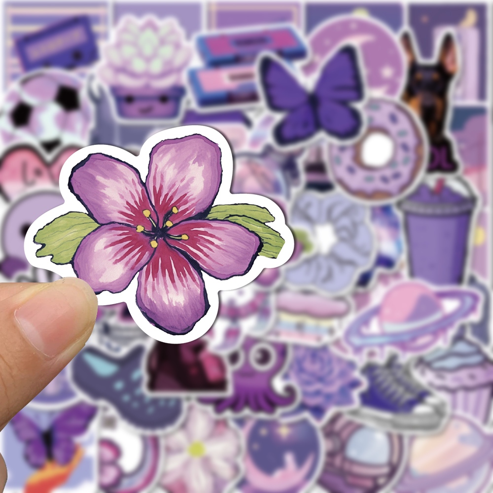 50pcs Purple Instagram Cartoon Cute Stickers Creative and Exquisite DIY ...