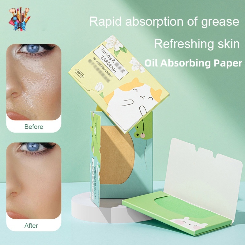 100pcs/150pcs/200pcs Oil Absorbing Paper Surface Flax Green Tea Bamboo ...