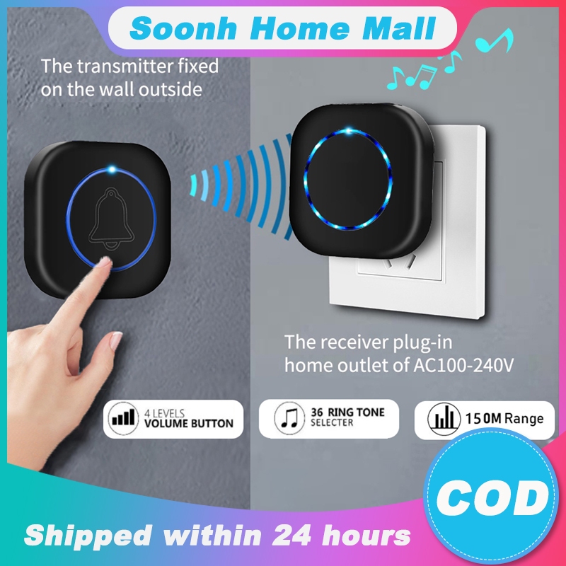 Smart Space Waterproof Wireless Smart Doorbell Button Home Electric ...