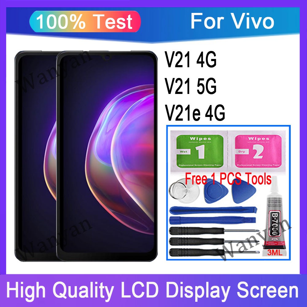 6.44" inch OLED Vivo V21 V21e 4G 5G LCD Display Touch Screen Digitizer Replacement | Shopee ...