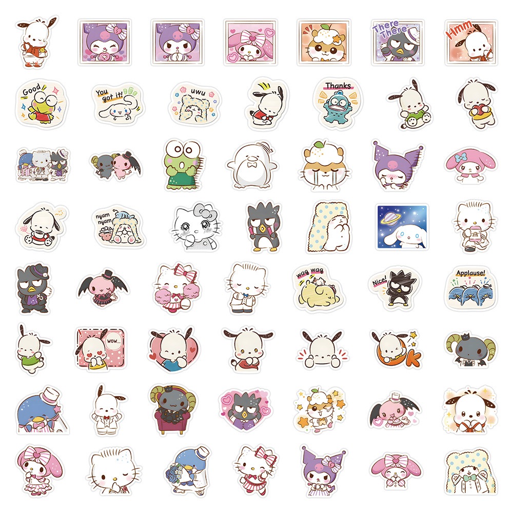 100pcs Sanrio 3D Stickers Waterproof PVC Sticker for Cup Luggage Phone ...
